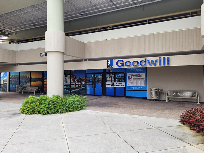Goodwill Boynton Beach's spacious storefront promises air-conditioned treasure hunting. A thrift empire built on community donations and bargain dreams.