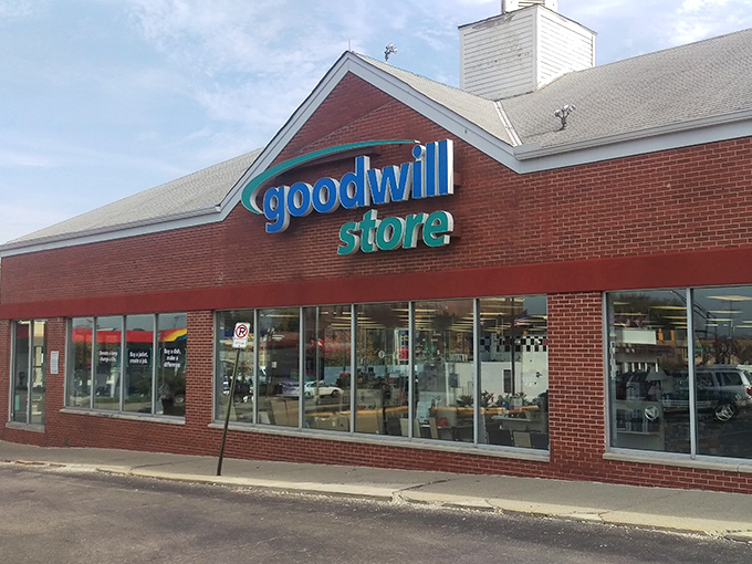 Goodwill's classic brick storefront has become a landmark for Columbus bargain hunters. Those windows showcase just a fraction of what awaits.