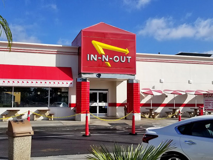 The iconic red and yellow beckons like a burger lighthouse &ndash; In-N-Out's simple menu belies the cult-like devotion it inspires in Californians.