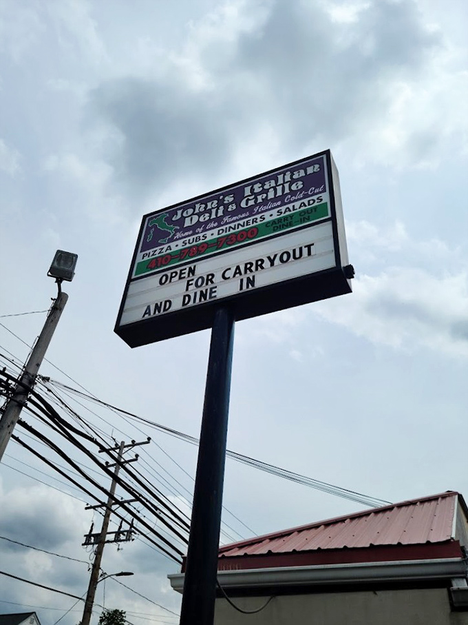 No frills, all thrills! This roadside sign has guided hungry Marylanders to Italian sandwich bliss for decades.
