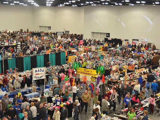 Knoxville Expo Center's two-level market offers a spectacular view of commerce in action. Treasure hunting with perspective!