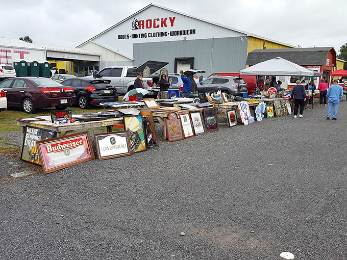 At Leighty's Outdoor Flea Market, vintage signs and classic collectibles line the tables, offering a dose of nostalgia with every step&mdash;and maybe the perfect piece for your man cave or garage.