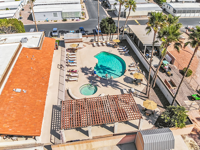 The pool area that makes every day feel like vacation. Mesa Shadows proves retirement on a budget doesn't mean sacrificing resort-style amenities.