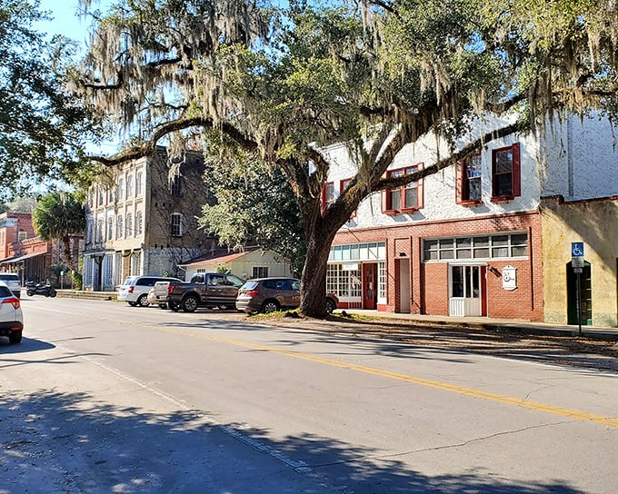 Micanopy's wooden storefronts create a scene Norman Rockwell would have loved to paint.