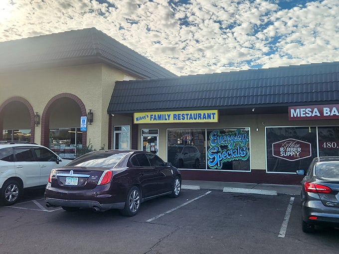 Mikey's blue-roofed family restaurant doesn't need fancy frills &ndash; the "Everyday Specials" sign tells you everything you need to know.
