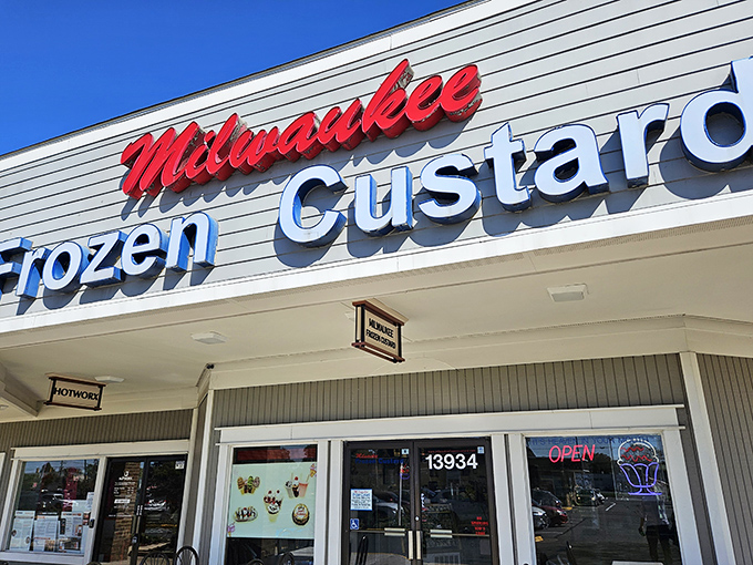 Milwaukee Frozen Custard's sign shines like a bat signal for dessert lovers across Northern Virginia.