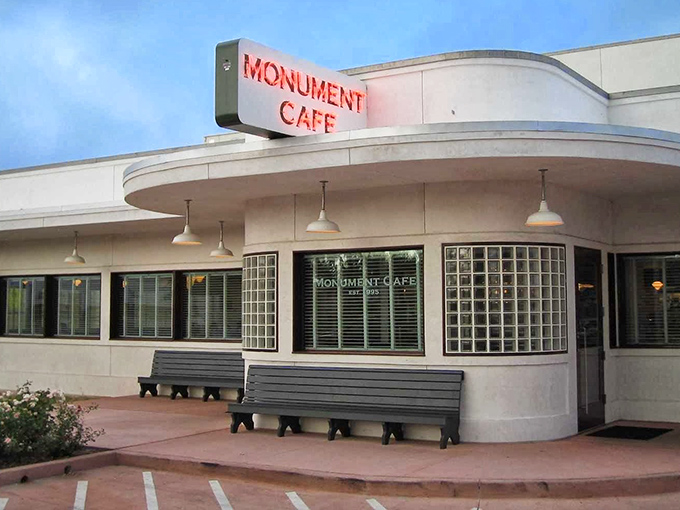 Art Deco curves meet small-town charm in this Georgetown landmark that time forgot to change.