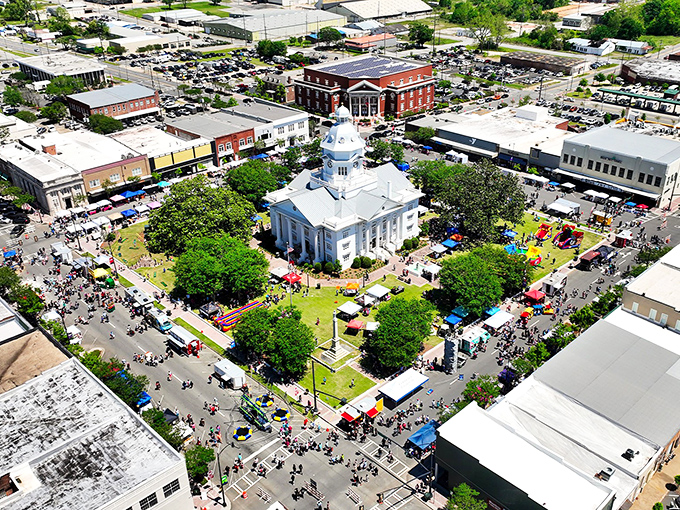 Downtown Moultrie comes alive during festival season, where the white courthouse presides over gatherings that cost nothing but create priceless memories.