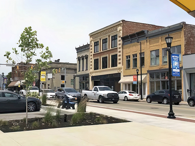 Downtown storefronts with character that doesn't charge extra for charm. These buildings have witnessed generations of sensible Midwestern spending habits.