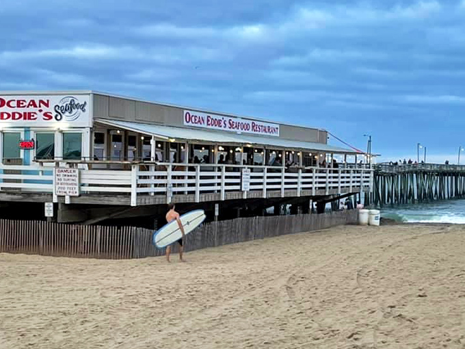 Ocean Eddie's sits right on the fishing pier &ndash; so close to the source that fish practically jump onto your plate.