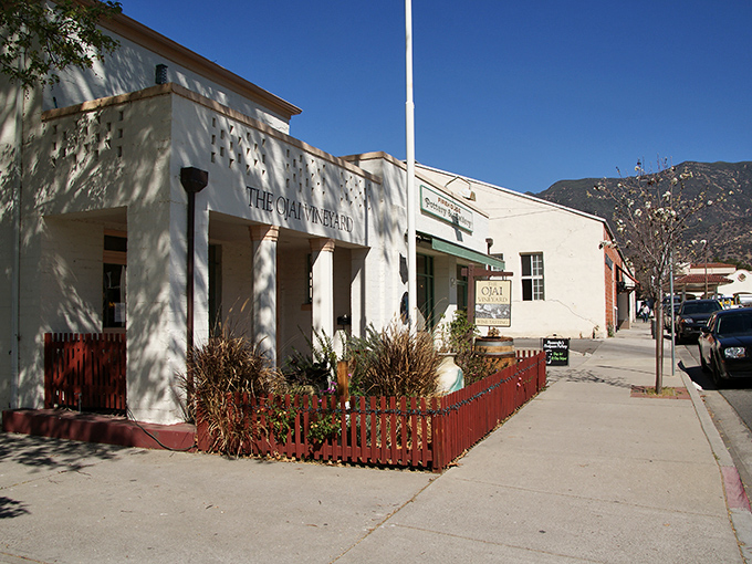 The Ojai Vineyard welcomes you with that red fence &ndash; like a lipstick smile on California's face. Wine country without the pretension, just the promise of perfect sips.