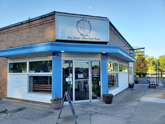 Partial To Pie Bakery: This corner bakery with its cheerful blue trim stands like an oasis for dessert lovers in a desert of mass-produced sweets.