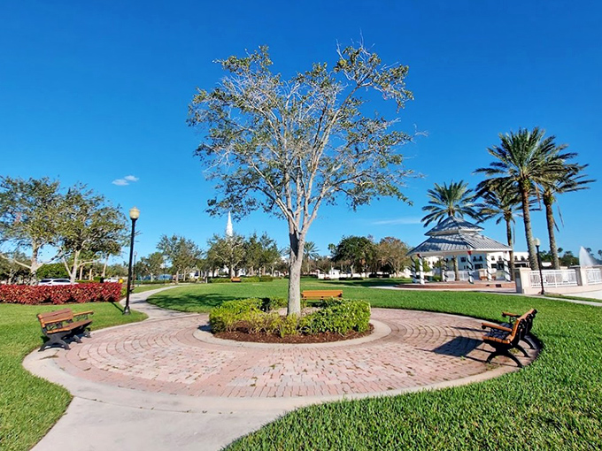 Port St. Lucie's manicured parks offer peaceful gathering spots under blue skies. Where retirement dreams don't require a CEO's pension.
