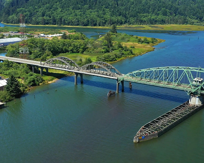 Reedsport's iconic bridges span the waters that define this coastal gem, connecting communities while keeping small-town charm intact.