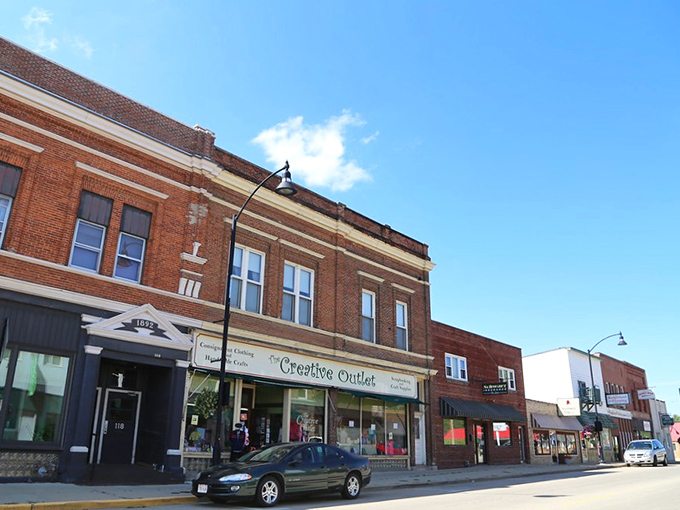 Richland Center's main street unfolds like a well-loved book, each building adding another chapter to the story.