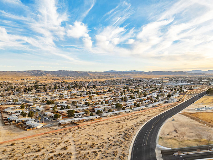Ridgecrest's desert landscape stretches toward distant mountains, offering wide-open spaces and night skies untouched by big-city light pollution.
