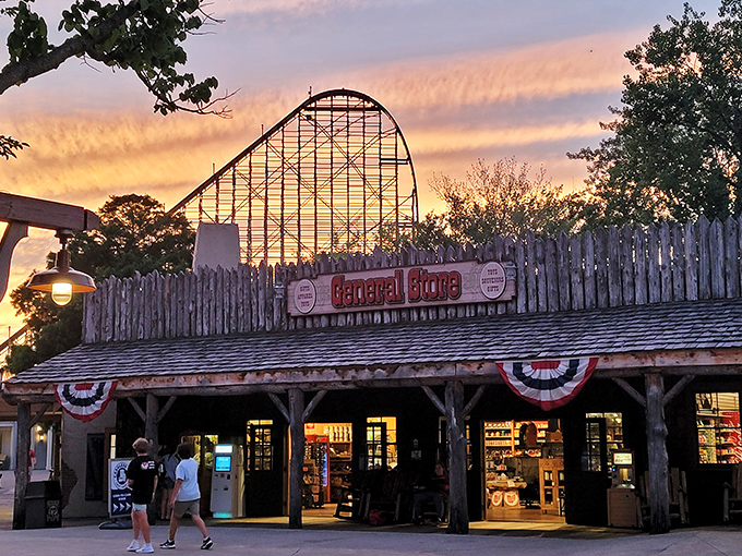 Cedar Point's iconic roller coasters reach for the sunset in Sandusky, where thrilling entertainment and affordable living peacefully coexist.