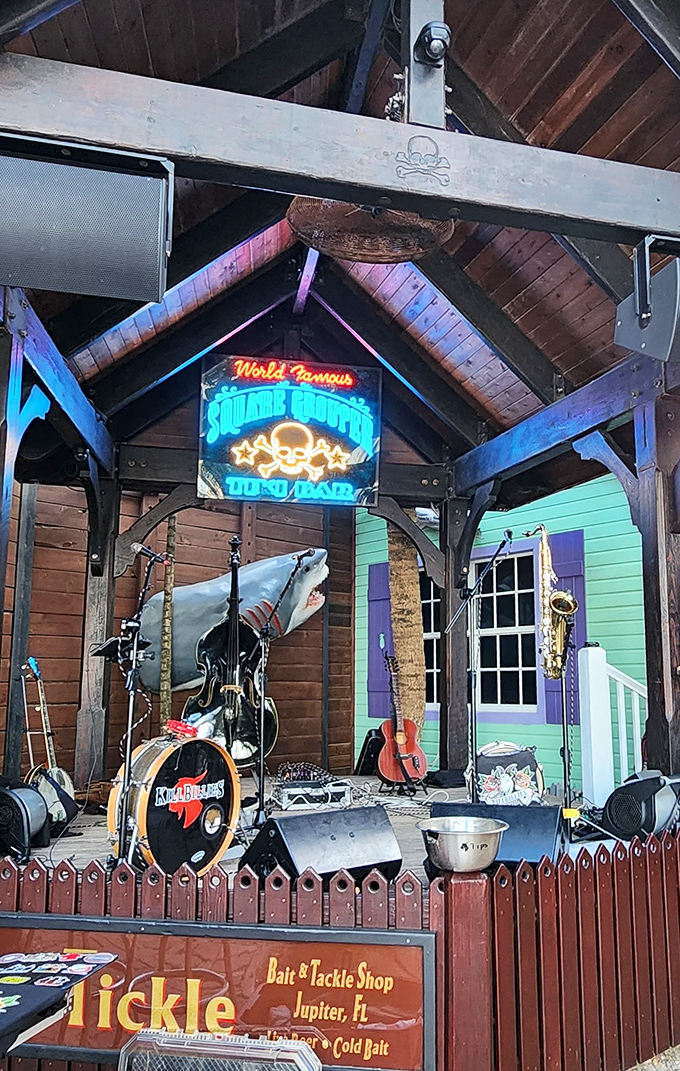 The neon glow of this waterfront stage has launched more impromptu sing-alongs than a Jimmy Buffett concert tour.