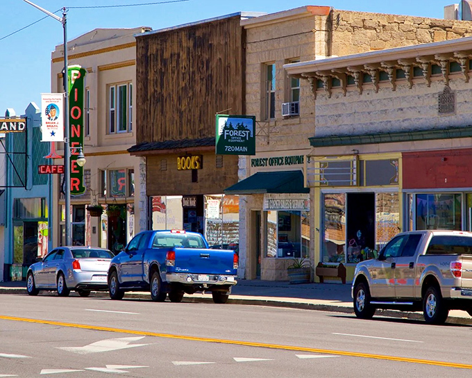 Main Street Americana lives! Susanville's historic storefronts offer the retirement trifecta &ndash; Forest Office Equipment for second-career supplies and Pioneer Caf&eacute; for post-hike pie.