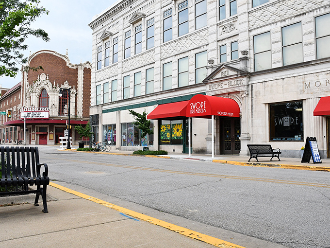 Terre Haute's main drag flows like a river of commerce where local businesses create community currents.
