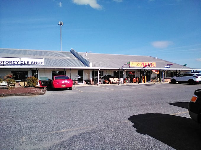 The Flea Market's simple storefront belies the complex joy of finding that perfect something you didn't know you needed.