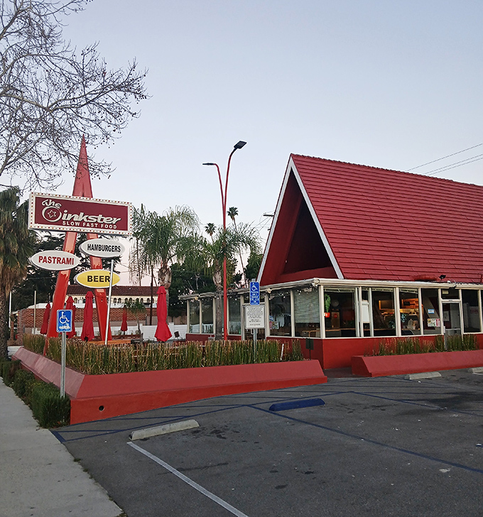 The Oinkster: That A-frame red roof says "roadside classic," but the flavors inside scream "culinary revolution!"