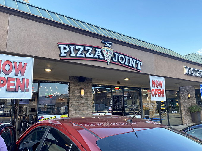 The Pizza Joint's straightforward storefront makes a simple promise &ndash; seriously good pizza without the fuss or frills.