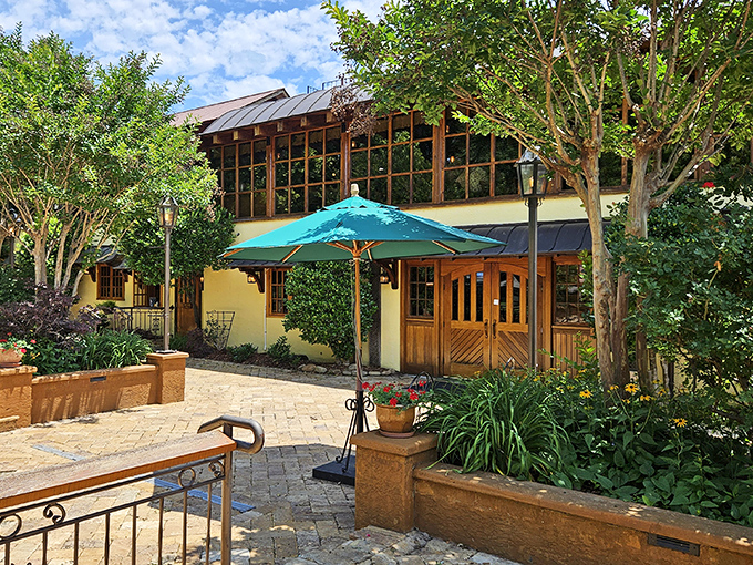 The Yellow Deli's enchanted garden entrance feels more Tolkien than fast food, promising a hot dog experience unlike any other.