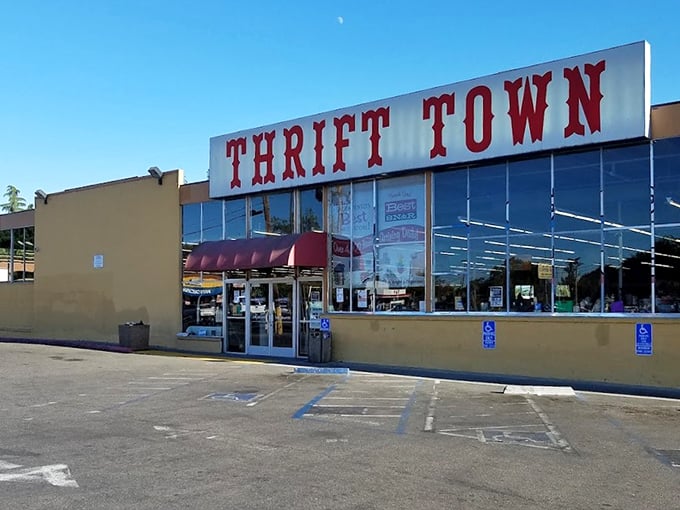 Those giant red letters don't lie &ndash; this really is an entire town of thrifted treasures.