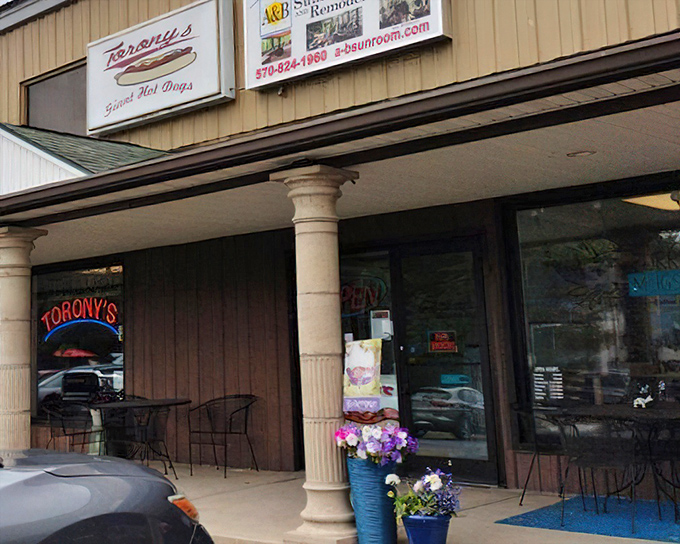 Torony's Giant Hotdog lives up to its name with foot-long franks – bringing big flavor to this unassuming strip mall location.