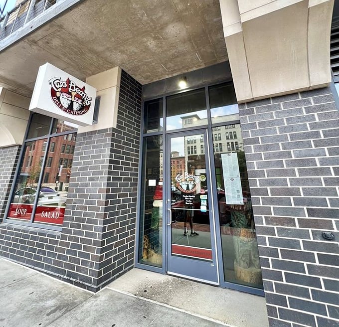 Modern brick meets old-school deli traditions in this sleek Grand Rapids sandwich sanctuary.