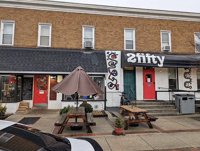 Where Central Texas meets Maryland &ndash; 2Fifty's colorful exterior hints at the bold flavors waiting inside.