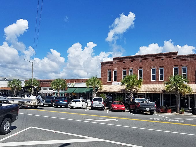 Brick buildings and Spanish moss create Apalachicola's distinctive silhouette&mdash;a town where the oyster industry shaped both architecture and attitude.
