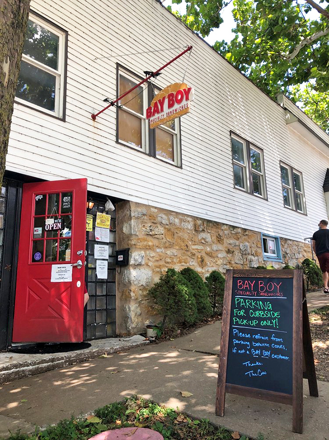 Small shop, enormous reputation! Bay Boy's cozy exterior belies the sandwich magic happening behind that bright red door.