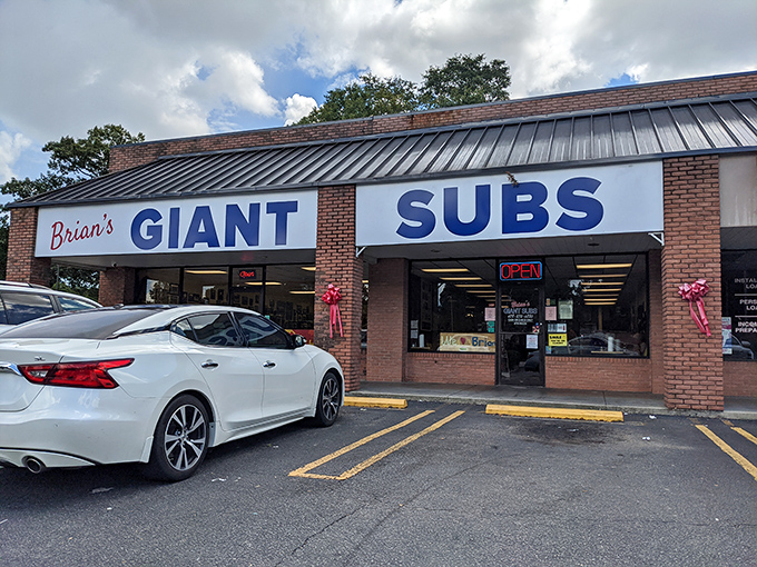 When a sign promises "GIANT SUBS" in letters that big, you know they mean business. Dublin's sandwich heavyweight champion!