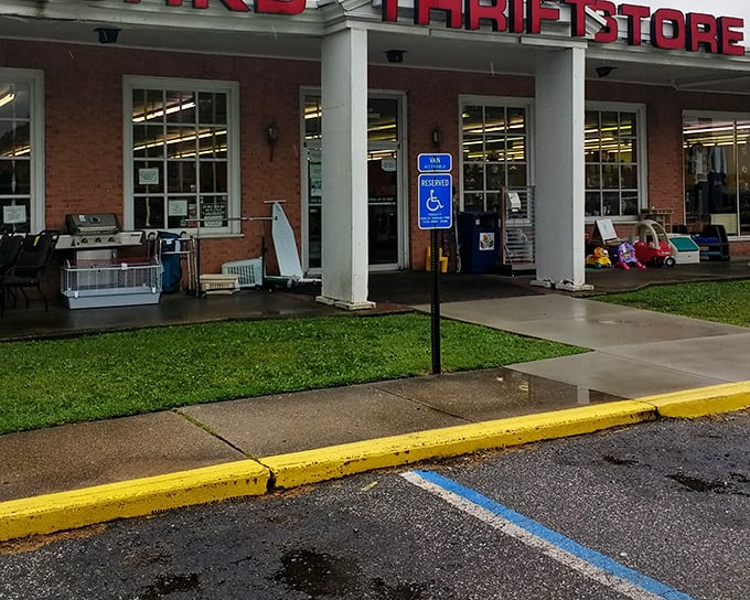 The accessible entrance welcomes all treasure hunters to this community favorite where every purchase has purpose.