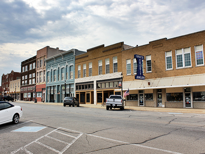 Denison's Main Street - where history lives on in every storefront, and the pace slows to "stop and chat" speed.