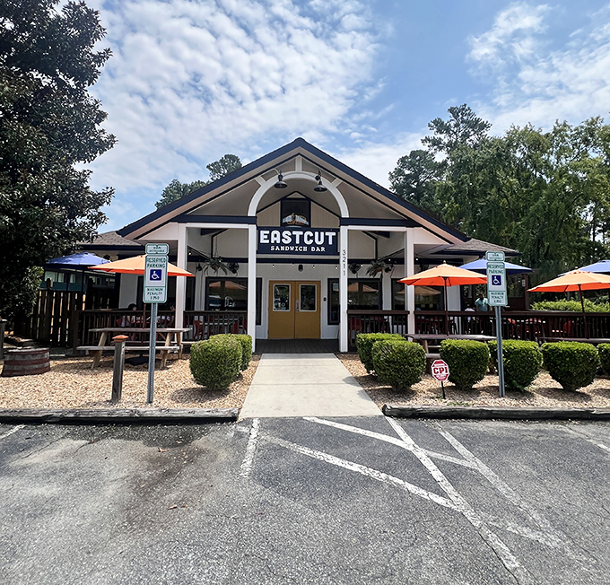 Orange umbrellas and craft beer &ndash; because sometimes a great sandwich deserves an equally great companion.