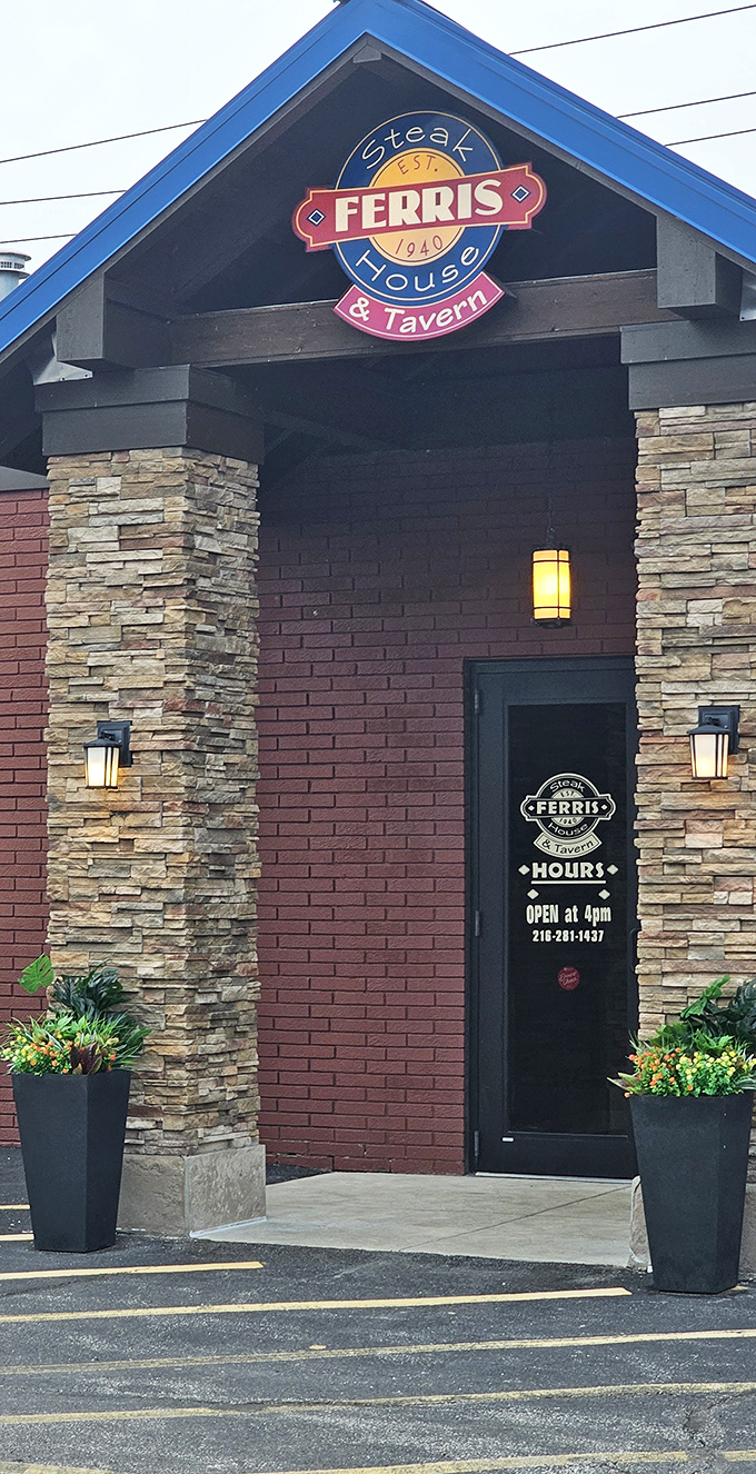 Ferris keeps it simple outside because they're saving all the drama for what happens to your taste buds inside.