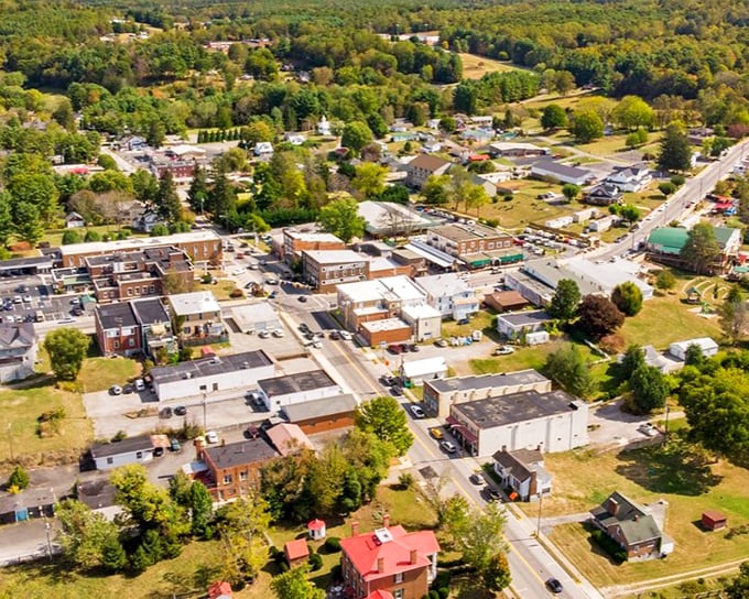 The rolling countryside surrounding Floyd offers vineyards and farms that seem plucked from a watercolor painting.