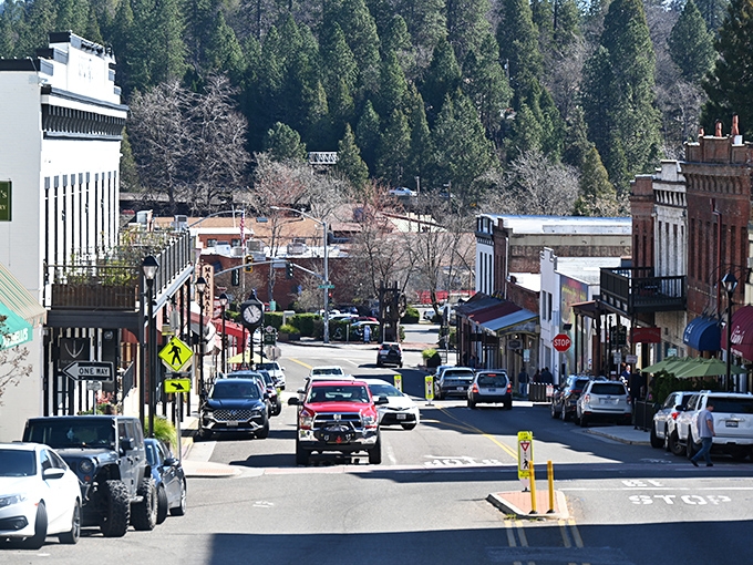 The golden hour hits differently in Grass Valley. Those historic buildings practically glow with Gold Rush memories.