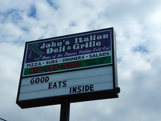 "Good Eats Inside" might be the understatement of the year. John's Italian Deli's simple sign belies the flavor explosion waiting within.