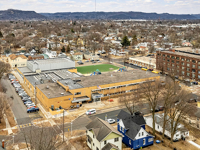 La Crosse spreads out beneath dramatic bluffs. Where Wisconsin decided to show off a little with its landscape design! 