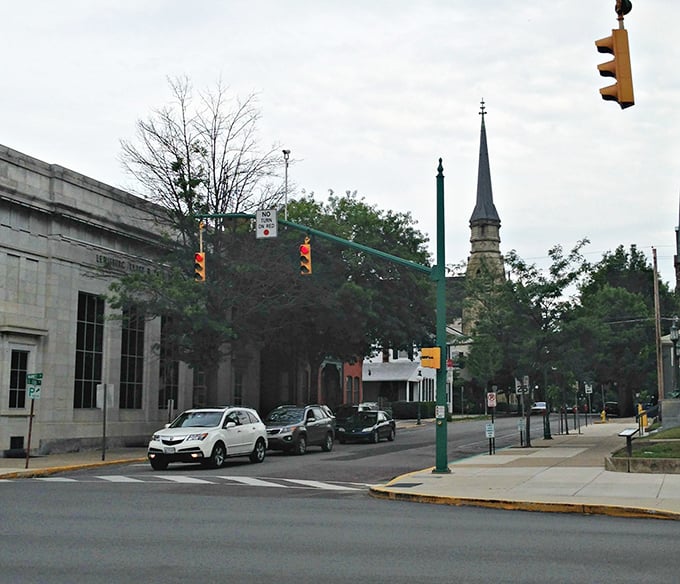 Steeple spotlight! This Lewisburg intersection feels like the opening scene of a movie where the retiree finds unexpected adventure.