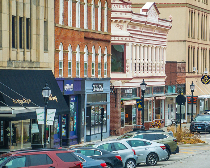 Aerial view of Macomb reveals a town designed around community, not commutes. Those tree-lined streets have witnessed generations of local stories.