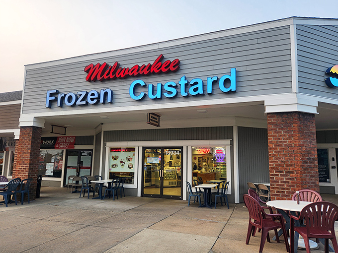 That perfect afternoon when the sun hits Milwaukee Frozen Custard's storefront just right&mdash;like a spotlight on creamy perfection.