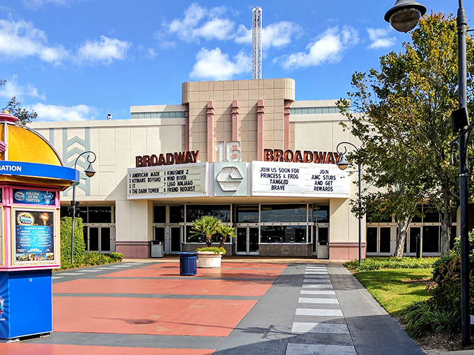 The Broadway theater in Myrtle Beach promises entertainment with retro charm. Movies just feel more special under a marquee with actual lightbulbs!