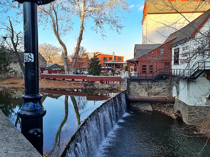 Morning light bathes New Hope's historic buildings in golden warmth, promising a day of discoveries around every corner.
