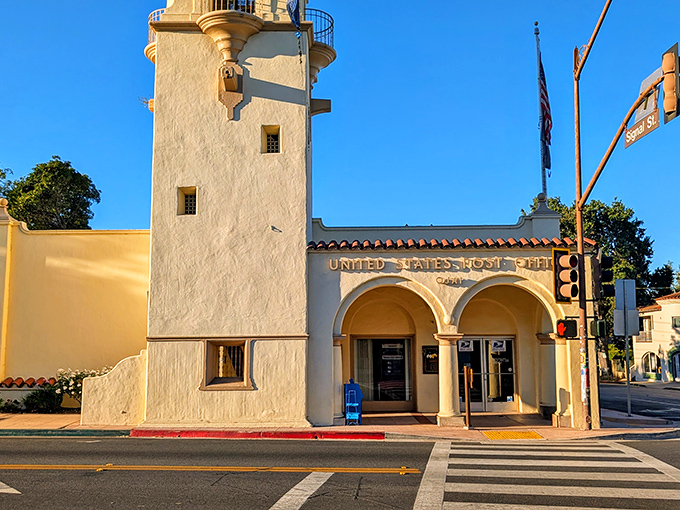 Ojai's post office could double as a Spanish mission set from an old Hollywood western. That clock tower doesn't just tell time &ndash; it tells stories of California's romantic past.