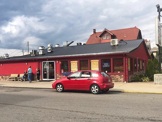Main Street's red-brick charm makes you want to slow down and actually enjoy the stroll.